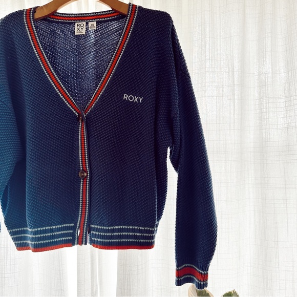 Roxy | Sweaters | Nwot Roxy Academic Collegiate Retro Style Cardigan ...